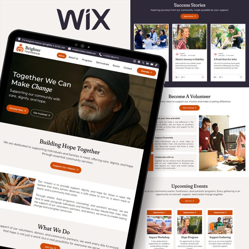 Homeless Shelter Wix Studio Website Template – Nonprofit, Charity ...