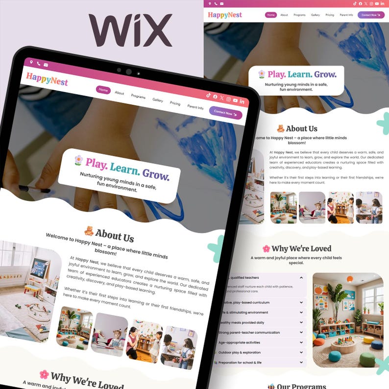 Kindergarten Wix Studio Website Template – Fully Customizable, Playful ...