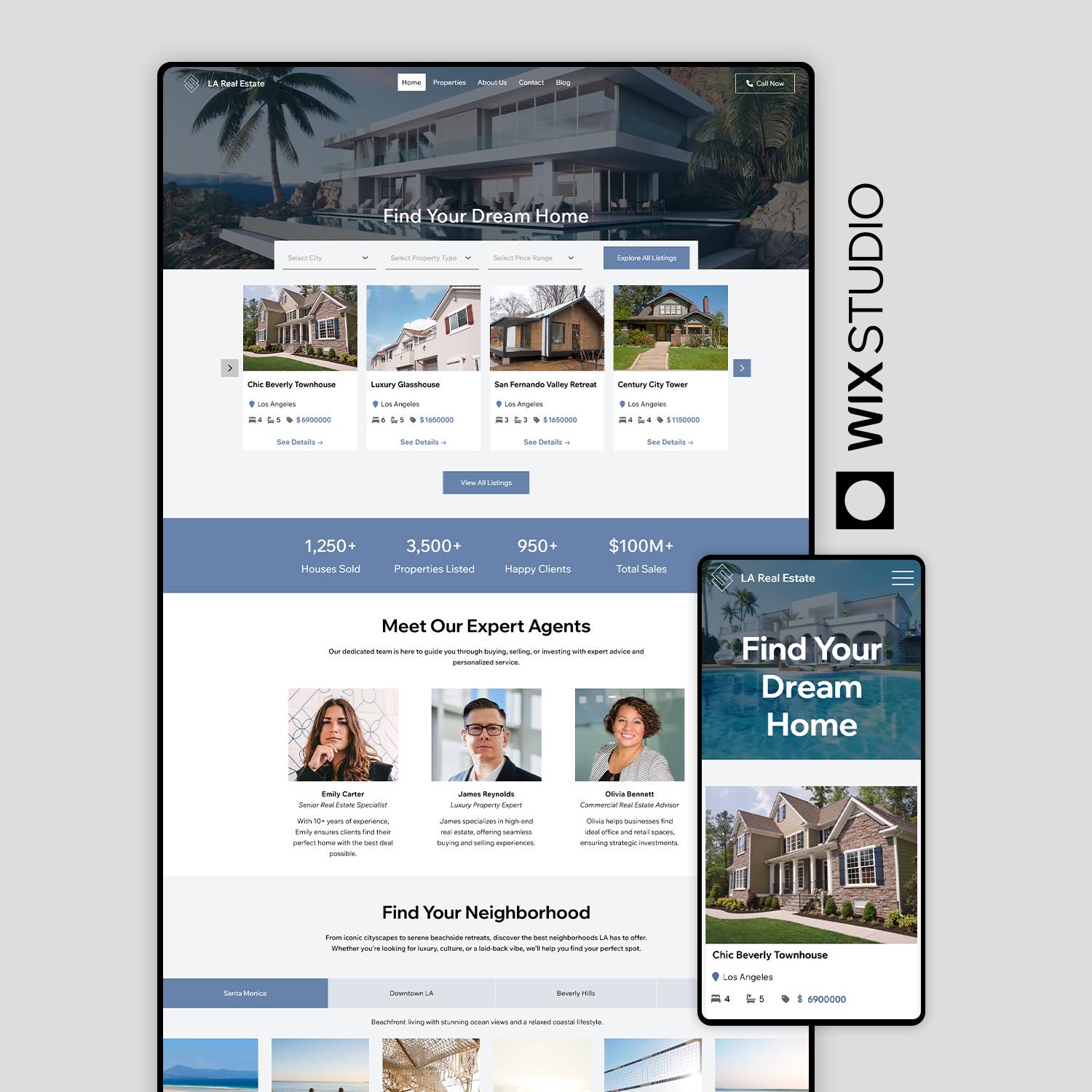 Real Estate Wix Studio Website Template | Easy CMS Property Manager ...