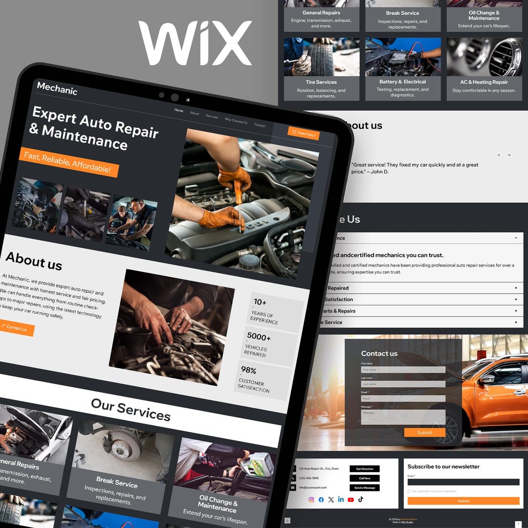 Wix Website Template for Auto Repair | Mechanic and Car Repair Shop | Editable & Mobile-friendly ...