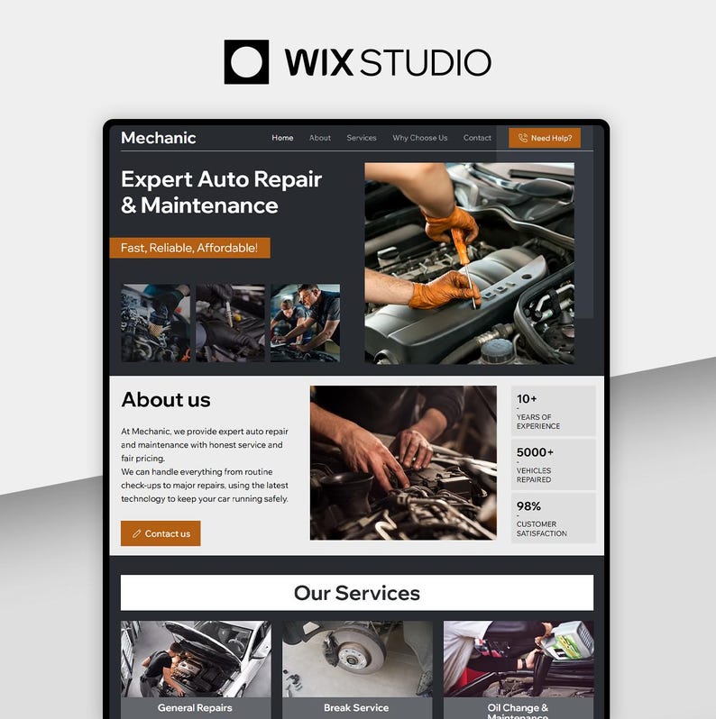 Modern Auto Repair & Car Service Wix Studio Website Template ...