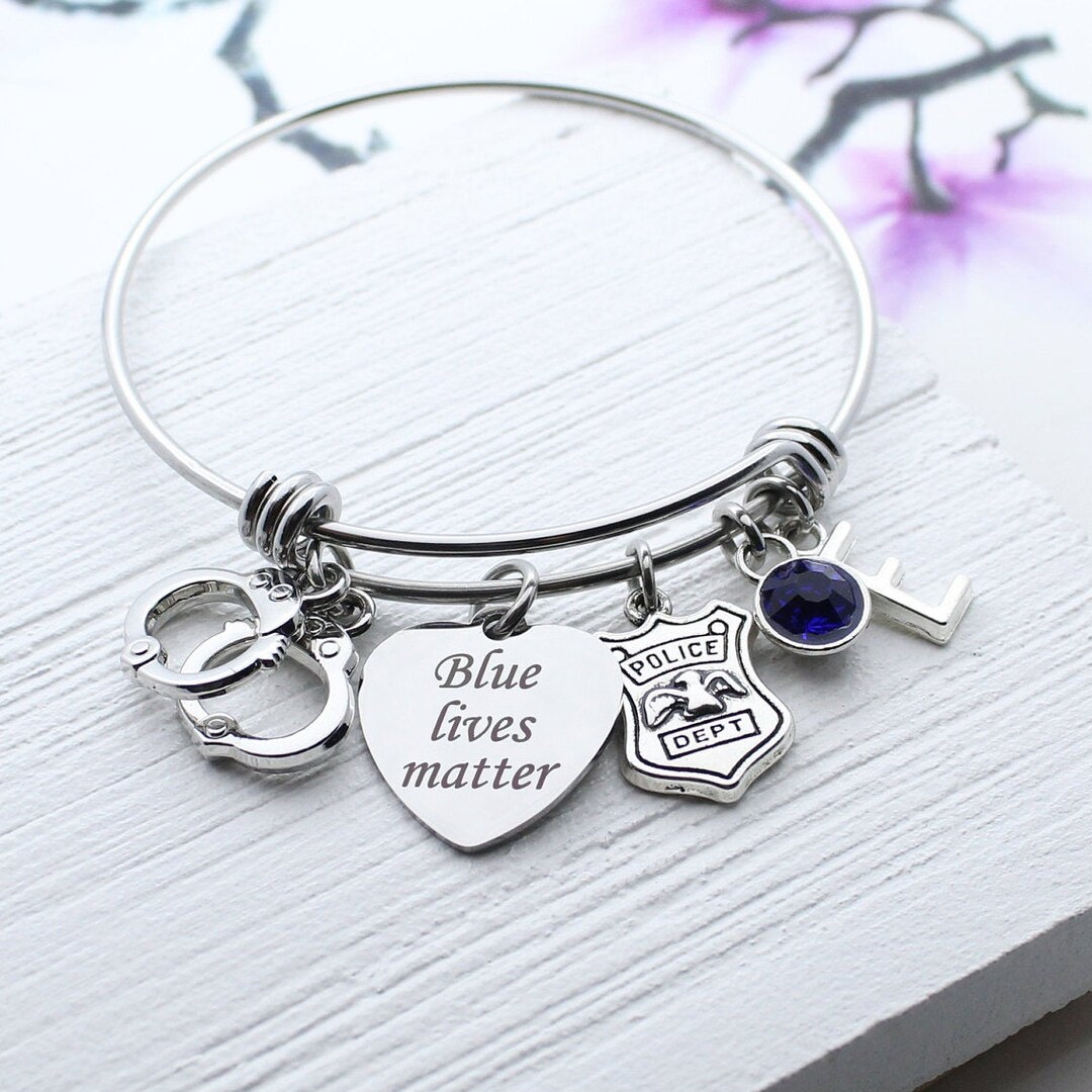 Police Officer Gifts, Blue Lives Matter Bracelet, Law Enforcement ...