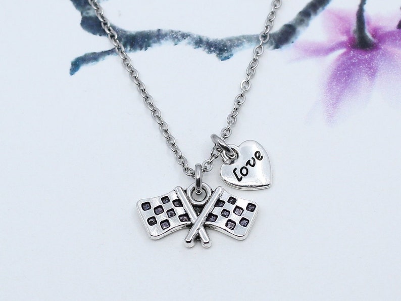 Racing Flag Jewelry Personalized Checkered Charm Bangle | Etsy