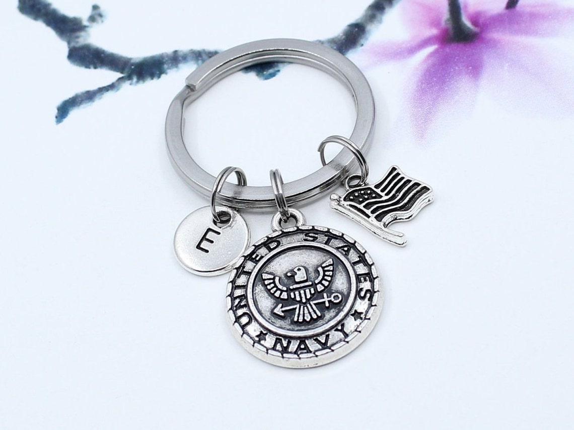 US Navy Keychain, Gift for Navy, Gift for Veteran, Military Gift ...