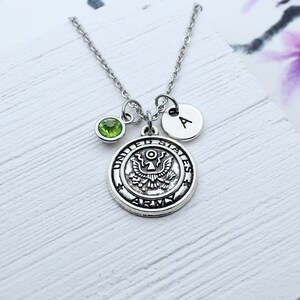 US Army Charm Necklace, United States Army Jewelry, Personalized US ...