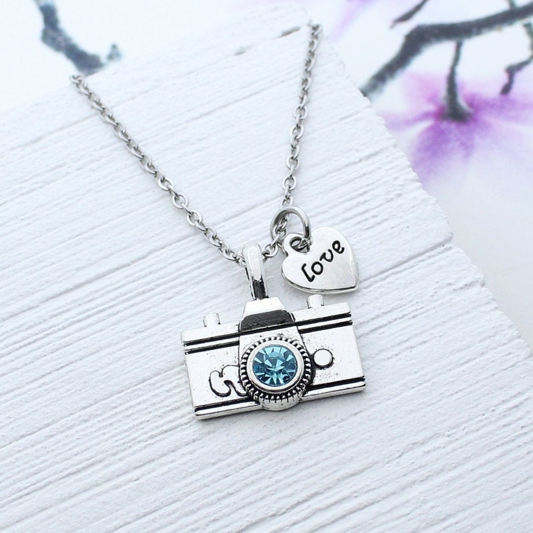 Camera Necklace, Gift for Photographer, Camera Charm Jewelry, Gift for ...