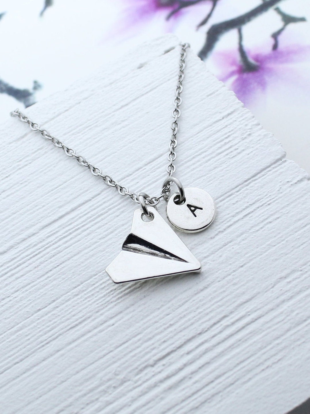 Origami Paper Plane Necklace, Paper Plane Charm Bangle Bracelet ...