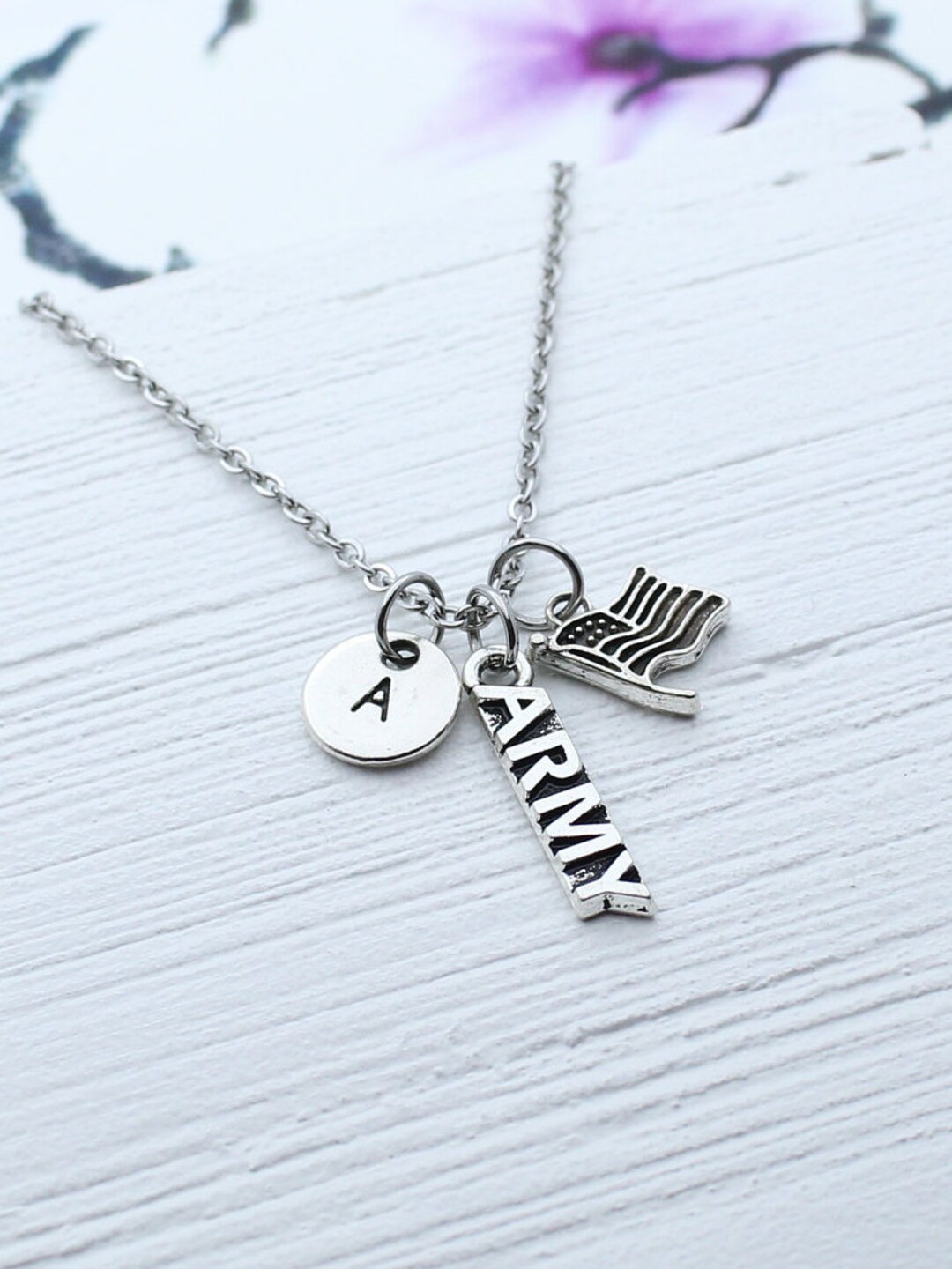 Personalized US Army Charm Necklace, Army Charm Jewelry, Army Mom ...