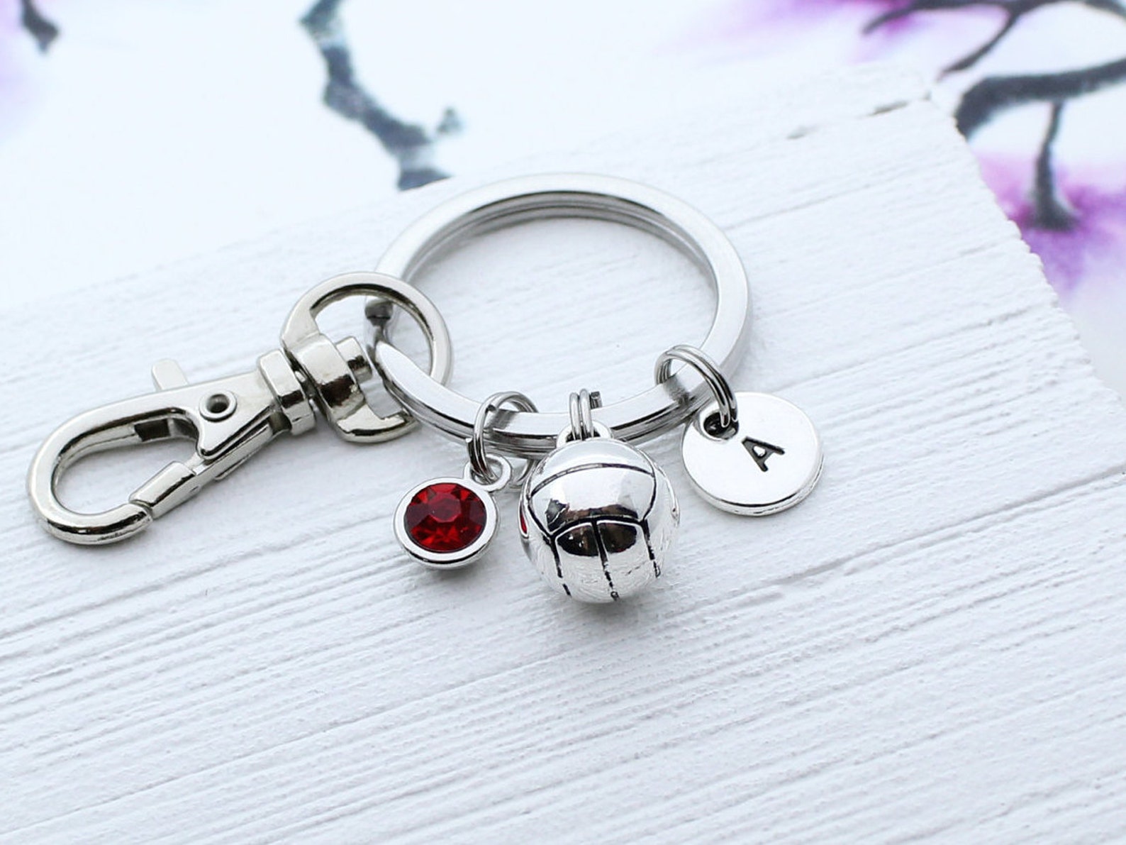 Volleyball Charm Keychain Personalized Volleyball Key Chain - Etsy