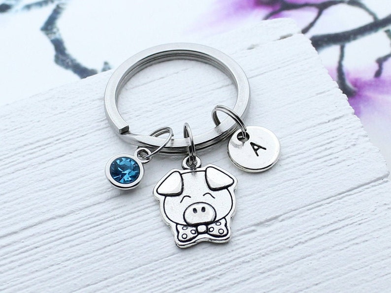 Pig Keychain Personalized Pig Charm Key Chain Pig Accessory | Etsy