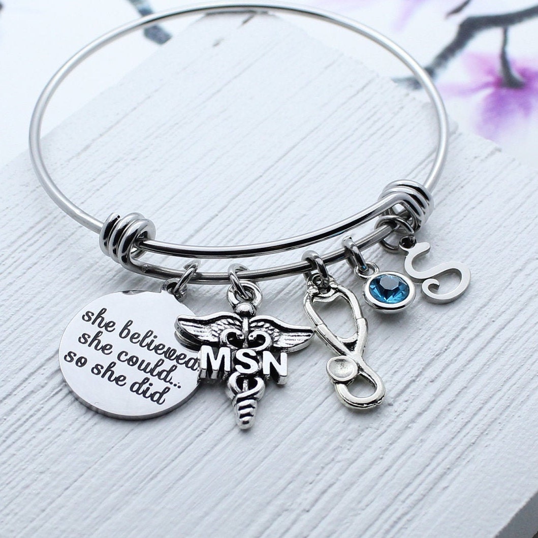MSN Graduation Gift Personalized Master Science Nursing Charm | Etsy
