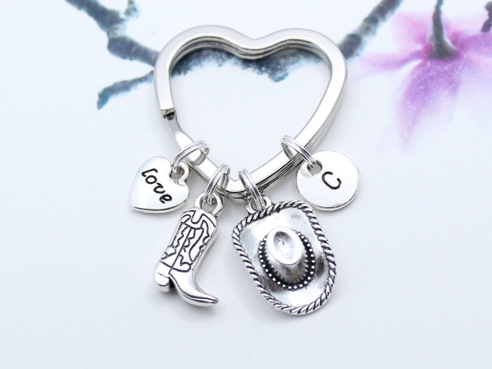 Cowgirl Keychain Cowboy Keychain Personalized Cowgirl | Etsy