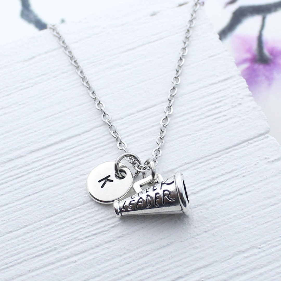 Cheerleader Charm Necklace, Megaphone Charm Necklace, Cheerleader Gifts ...
