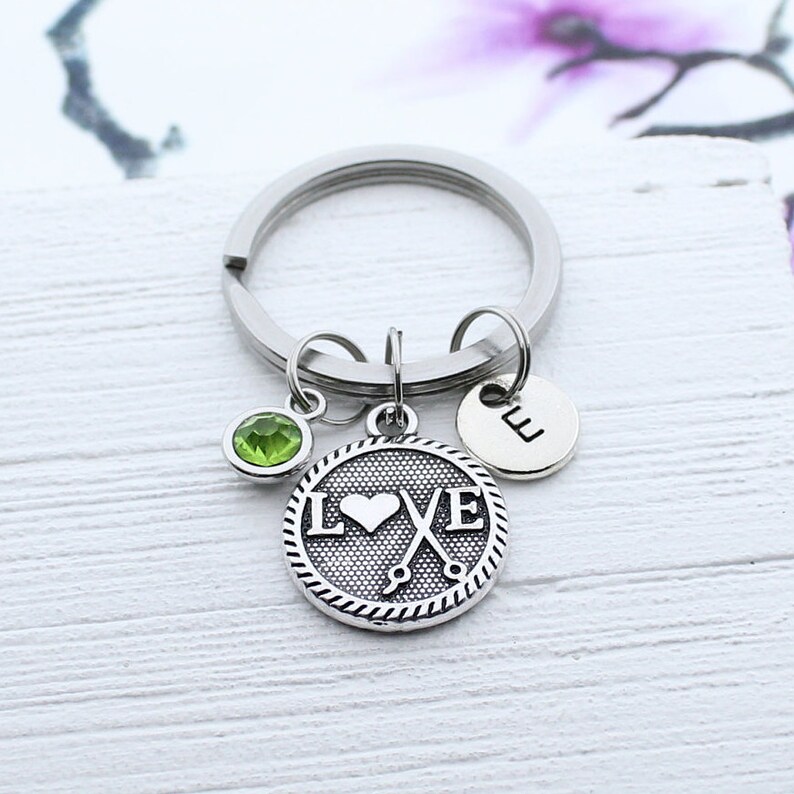 Personalized Love Scissors Charm Keychain Hairstylist Key - Etsy