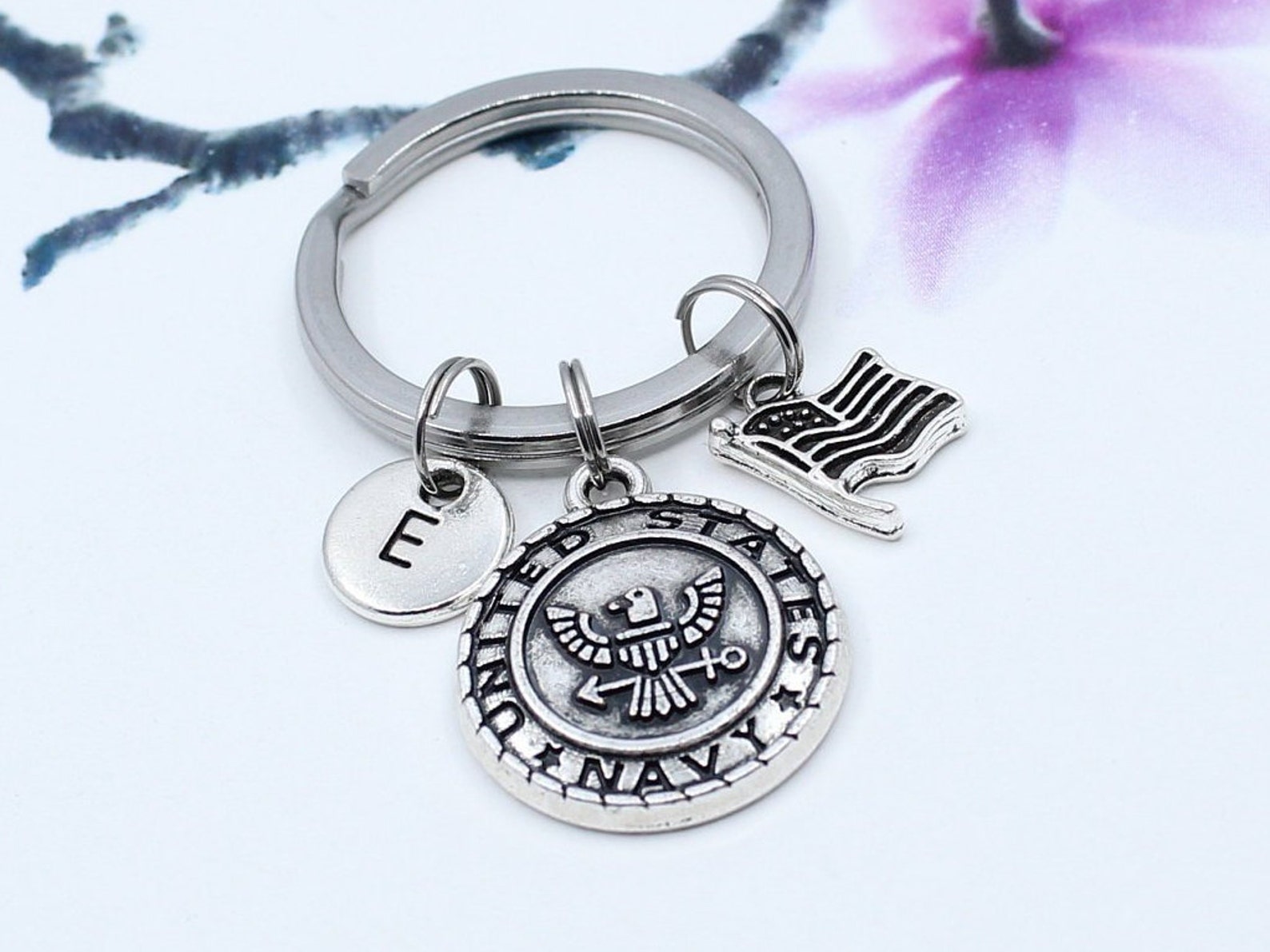US Navy Keychain, Gift for Navy, Gift for Veteran, Military Gift ...