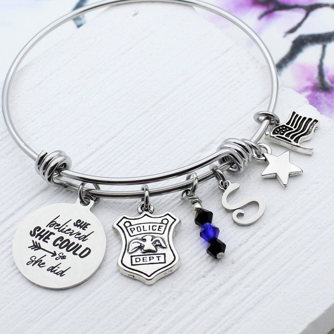 Police Bracelet, Police Officer Graduation Gift, Police Women Charm ...