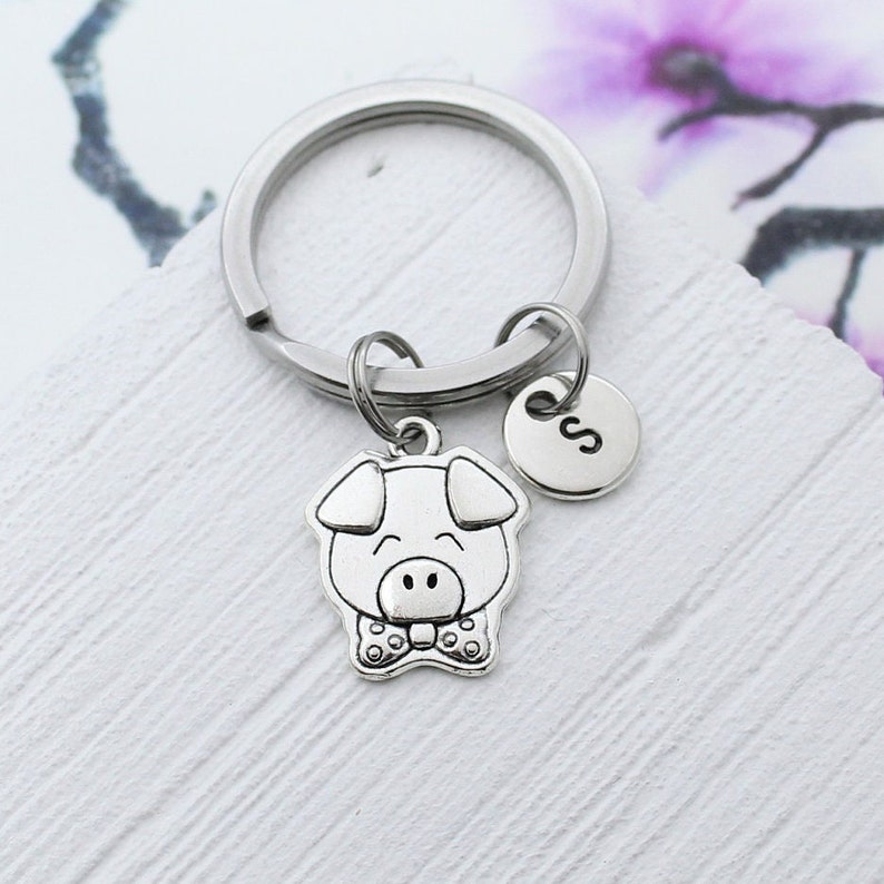 Pig Keychain Personalized Pig Charm Key Chain Pig Accessory | Etsy