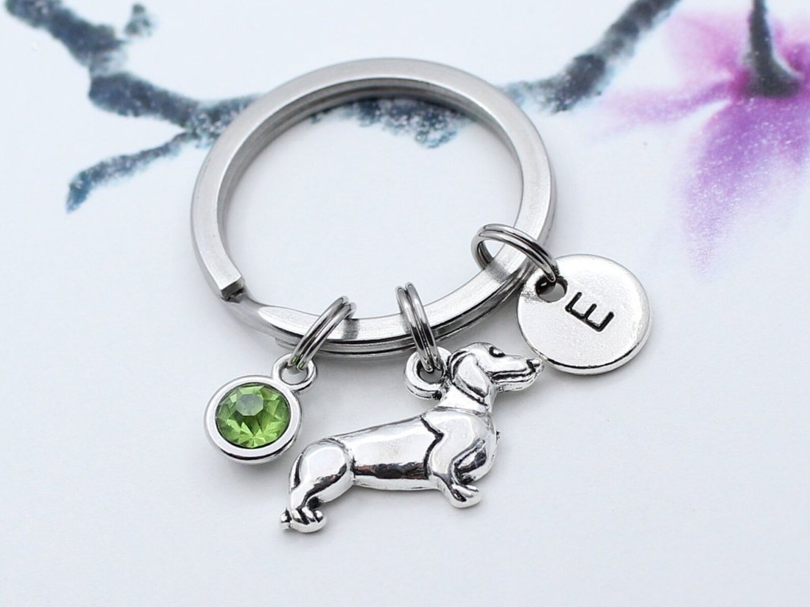 Dachshund Keychain, Personalized Dog Charm Key Chain, Dachshund Gift ...