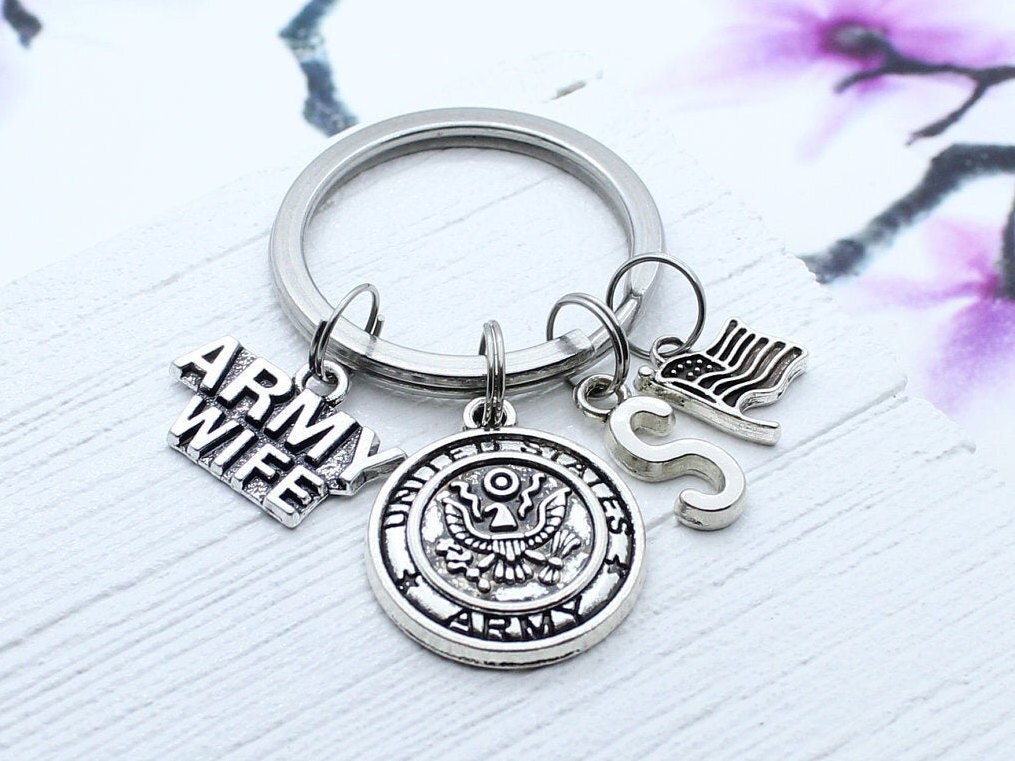 Personalized US Army Wife Keychain Army Wife Charm Key Chain - Etsy