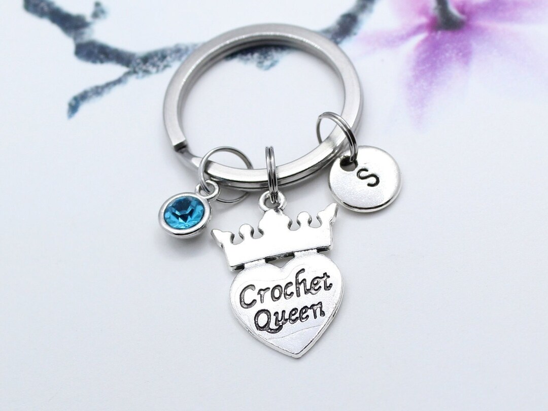 Crochet Queen Key Chain, Crochet Gifts, Crochet Charm Keychain, Crochet ...