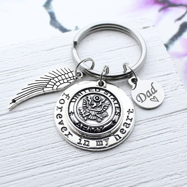 Memorial Military Keychain, Sympathy US Army, Air Force, Navy, Marine ...