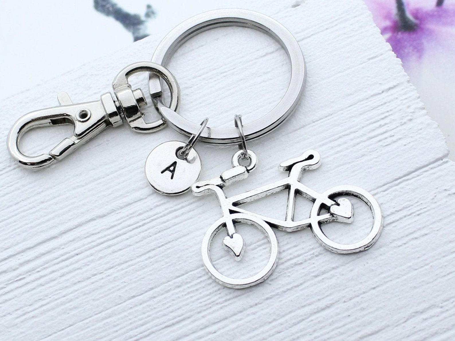 Bicycle Keychain Bike Charm Keychain Personalized Charm - Etsy
