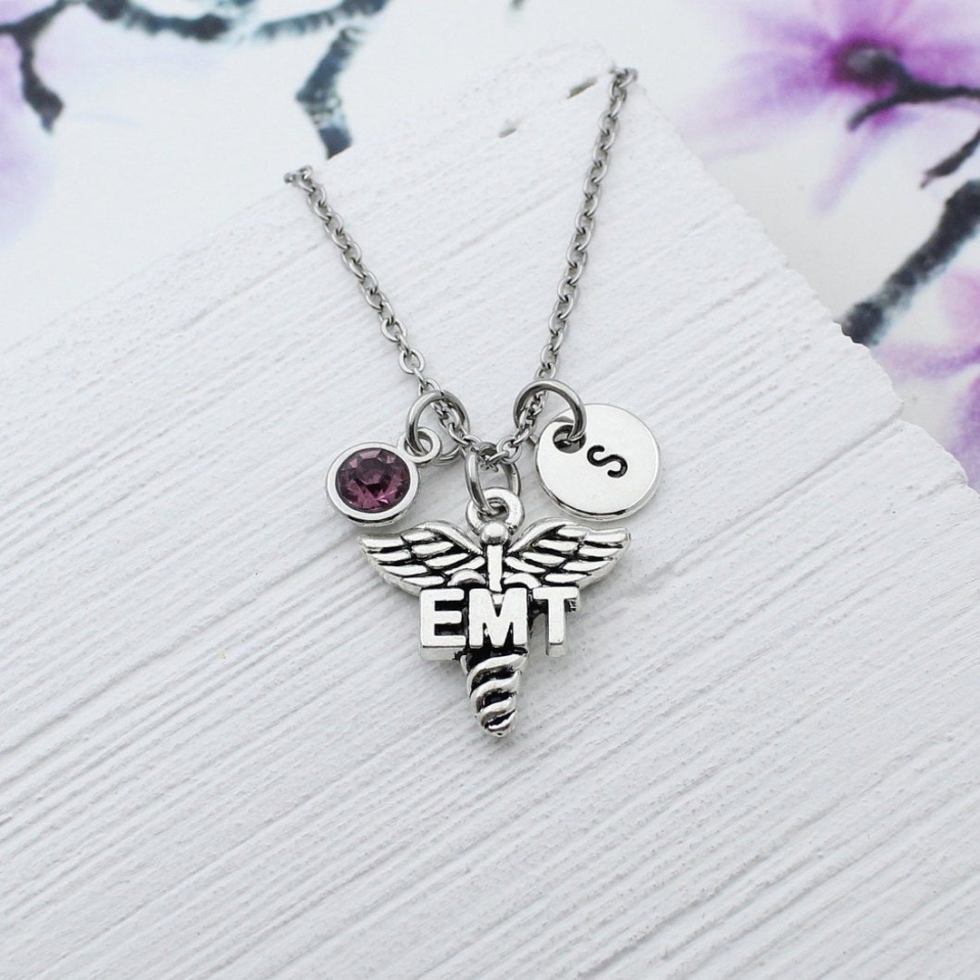 Personalized EMT Charm Necklace, Emergency Medical Technician Charm ...