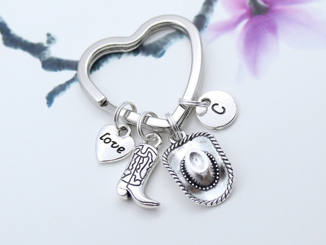 Cowgirl Keychain, Cowboy Keychain, Personalized Cowgirl, Country Girl ...