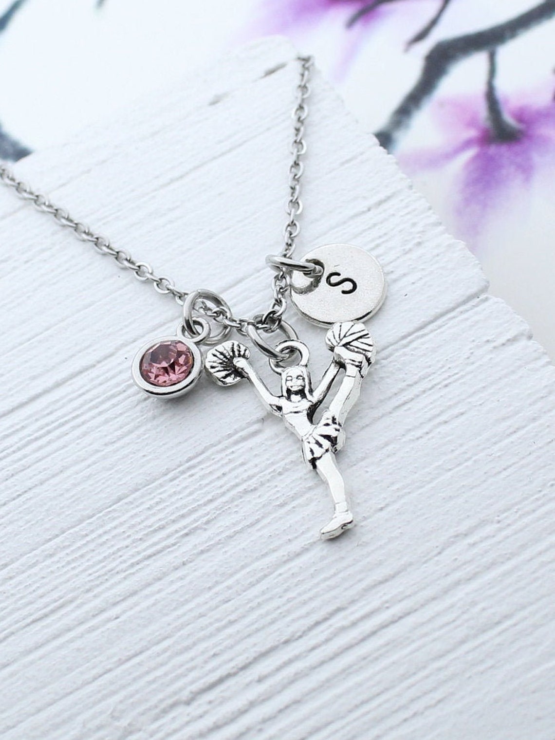 Cheerleader Charm Necklace Personalized Cheerleader Charm - Etsy