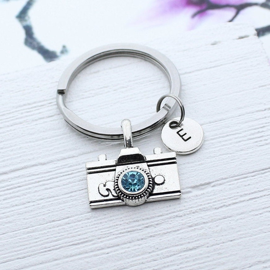 Buy Personalized Camera Keychain: Initial Charm, Photographer Gift ...