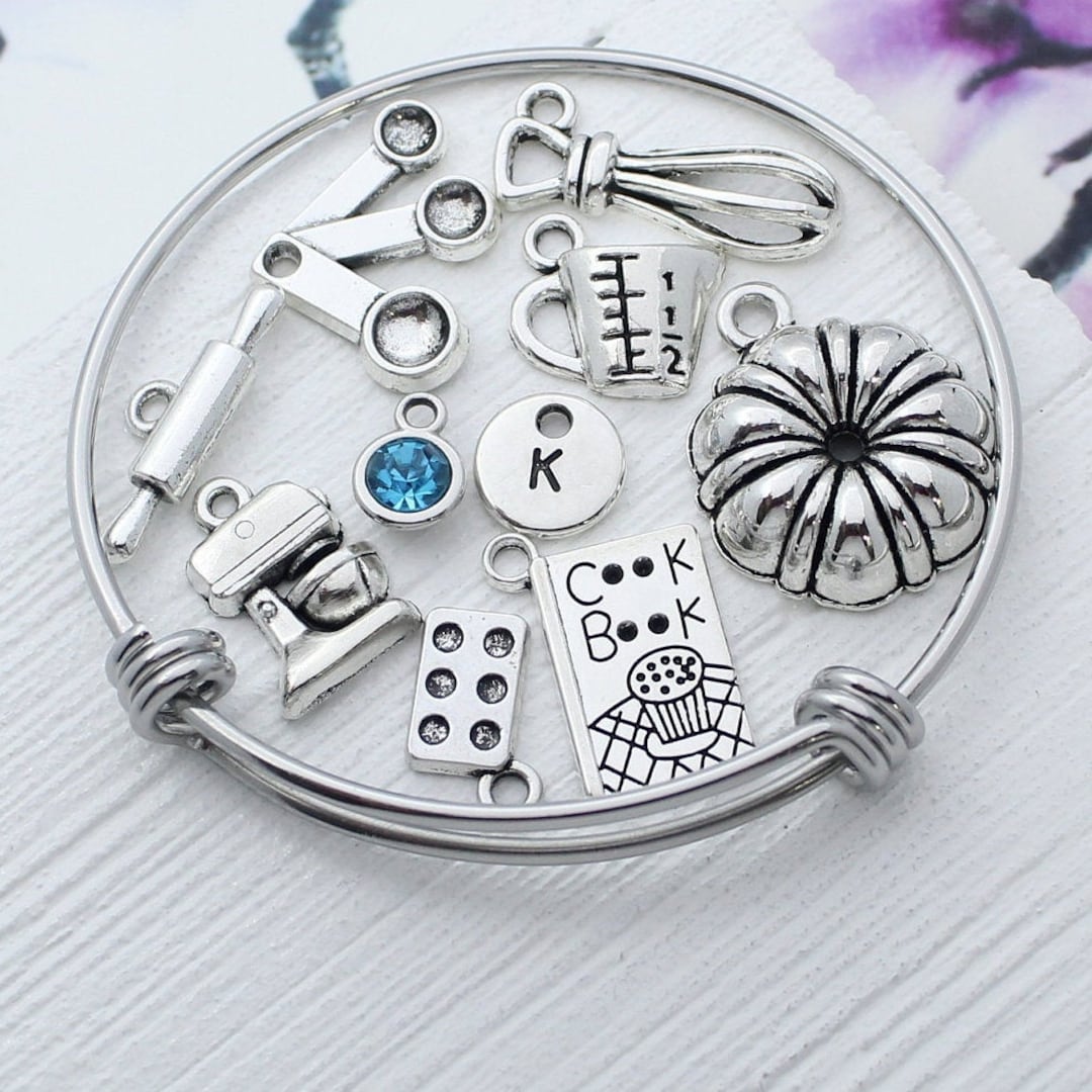 Create Your Own, Baker Fun Charms Bangle Bracelet, Baking Charm Jewelry ...