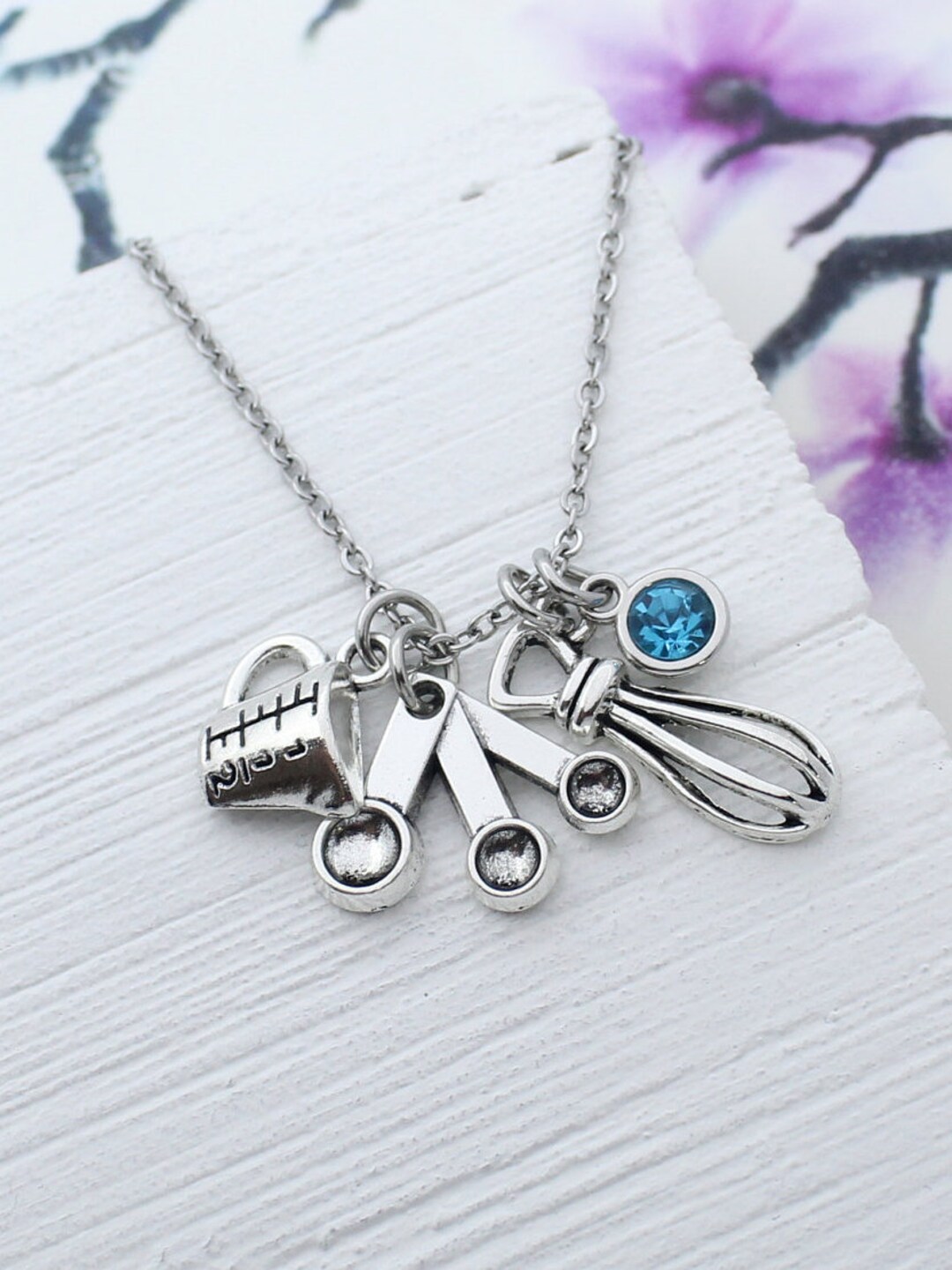 Personalized Baker Fun Charms Bangle Bracelet, Baking Charm Necklace ...