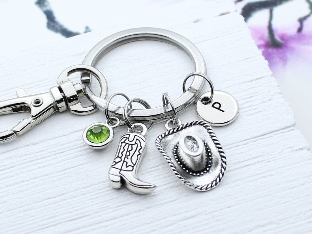 Llavero de vaquera llavero de vaquero vaquera personalizada - Etsy España