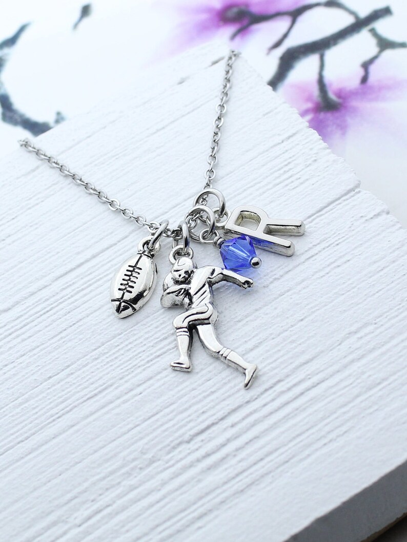 Football Charm Necklace, Football Jewelry, Football Coach Gift ...