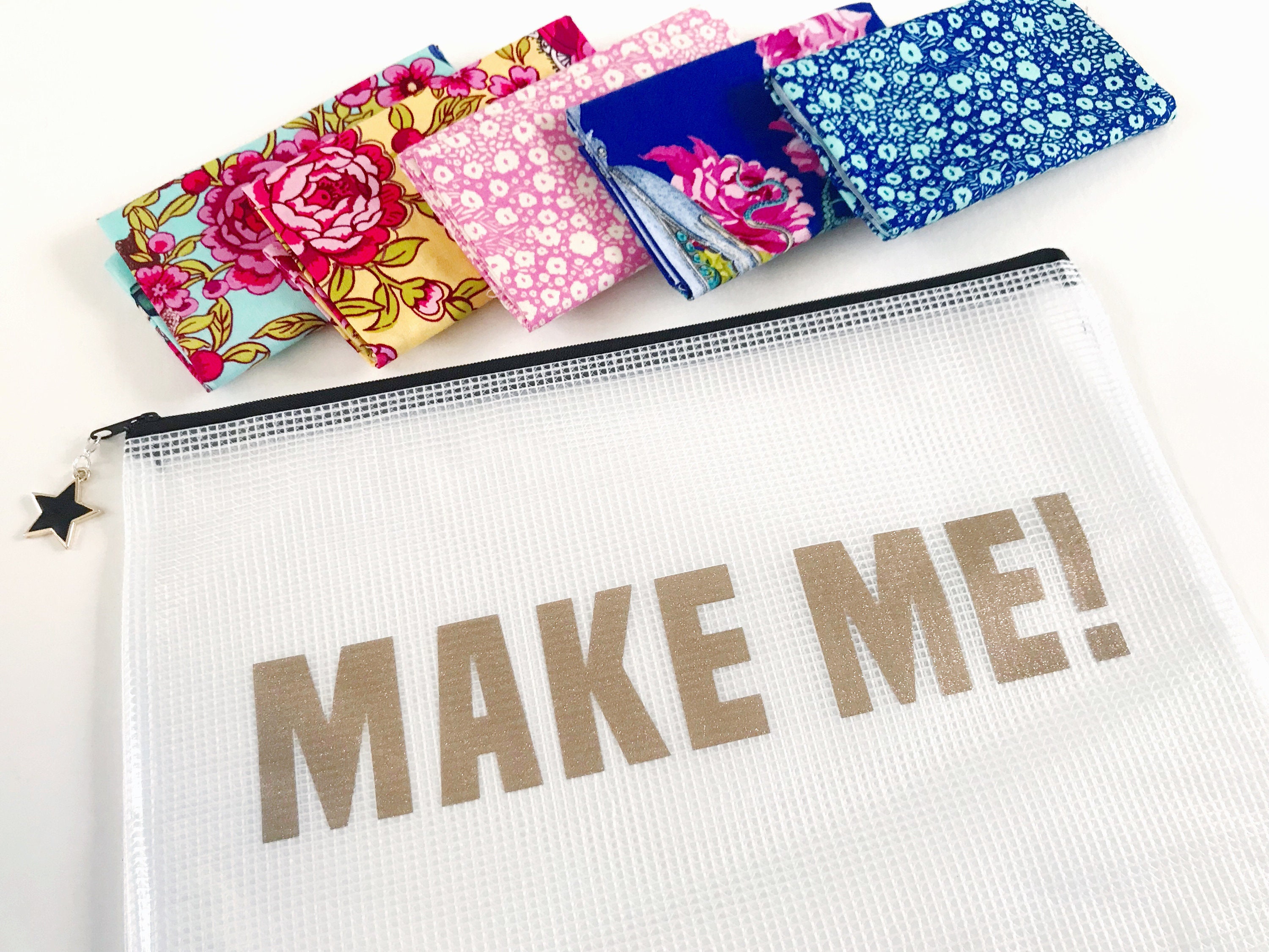 Project pouch Make Me zipper pouch craft storage bag | Etsy