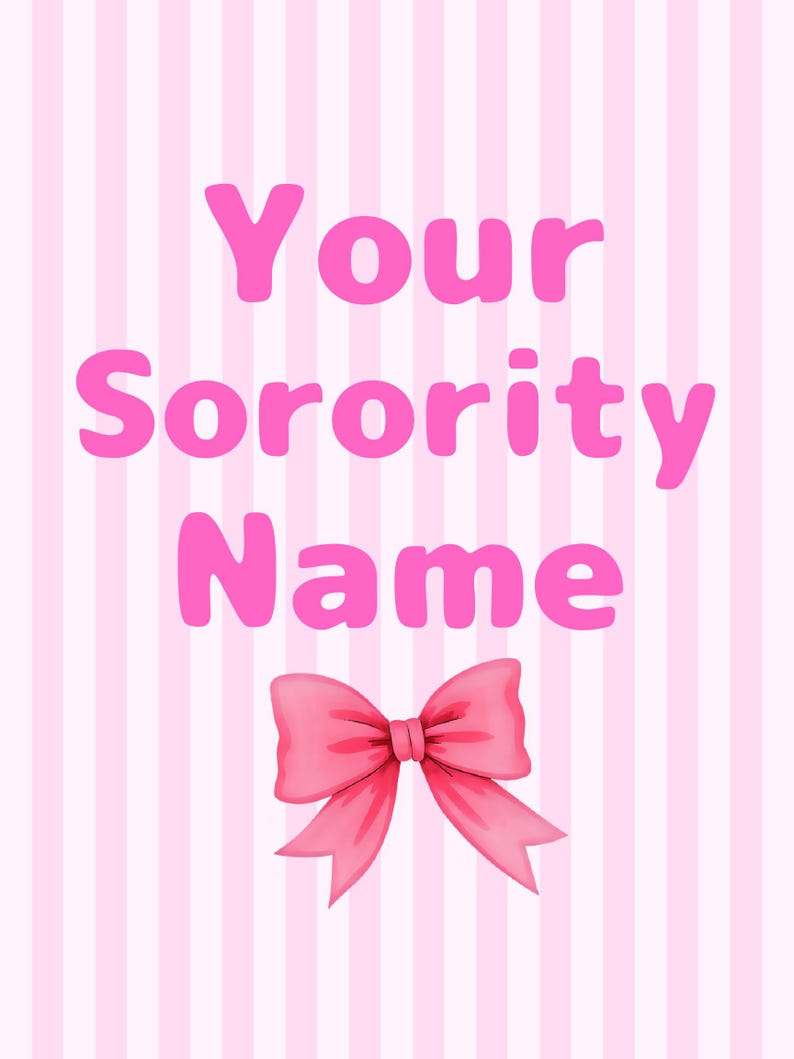 Cute Custom Sorority Poster for Dorm | Easy Digital Download College ...