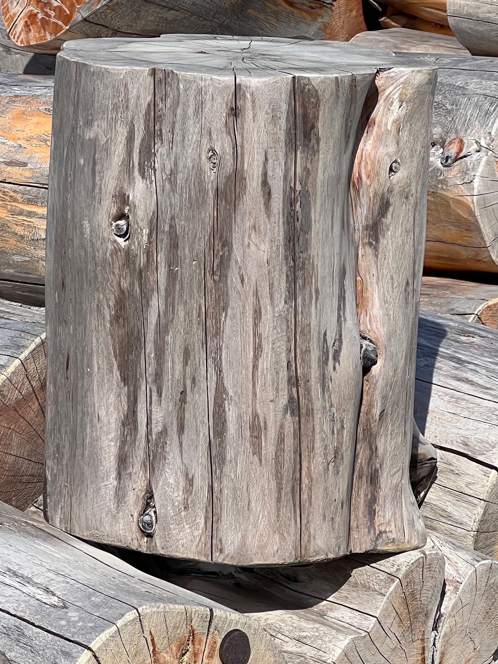 Sun Bleached, Rough Hewn Stump Table - Reclaimed - Etsy