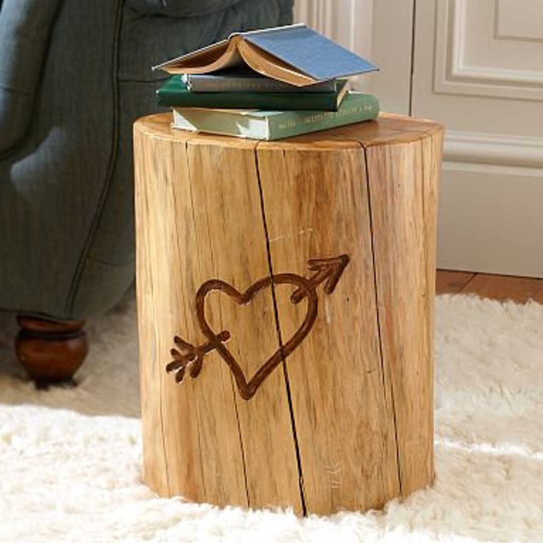 Customized Engraved Solid Side Table - Reclaimed - Etsy