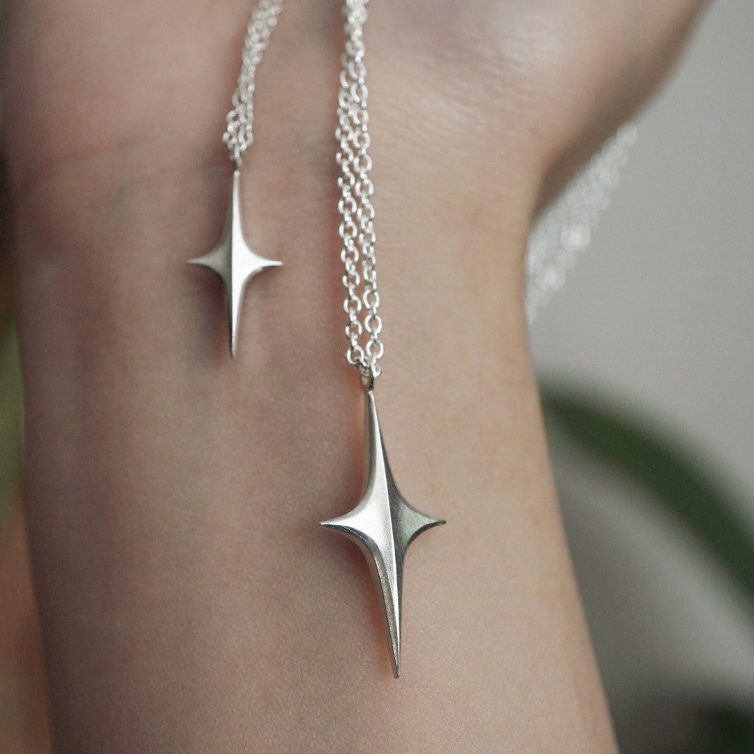 Stella Necklace, Star 925 Sterling Silver Necklace - Etsy