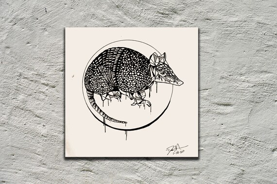 Geometric Armadillo Print - Etsy