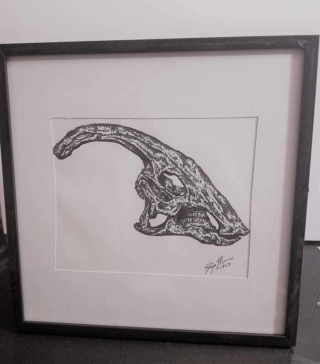 Parasaurolauphus Skull Original Drawing - Etsy