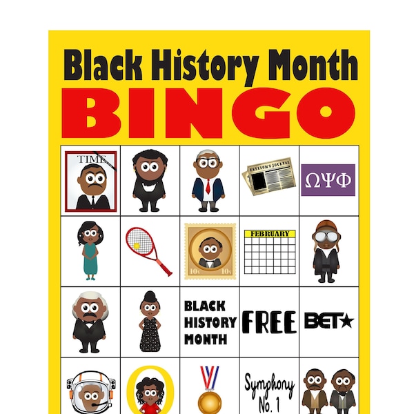 Black History Bingo - Etsy