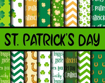 Vintage St. Patrick's Day Digital Paper Victorian Irish Craft Paper ...