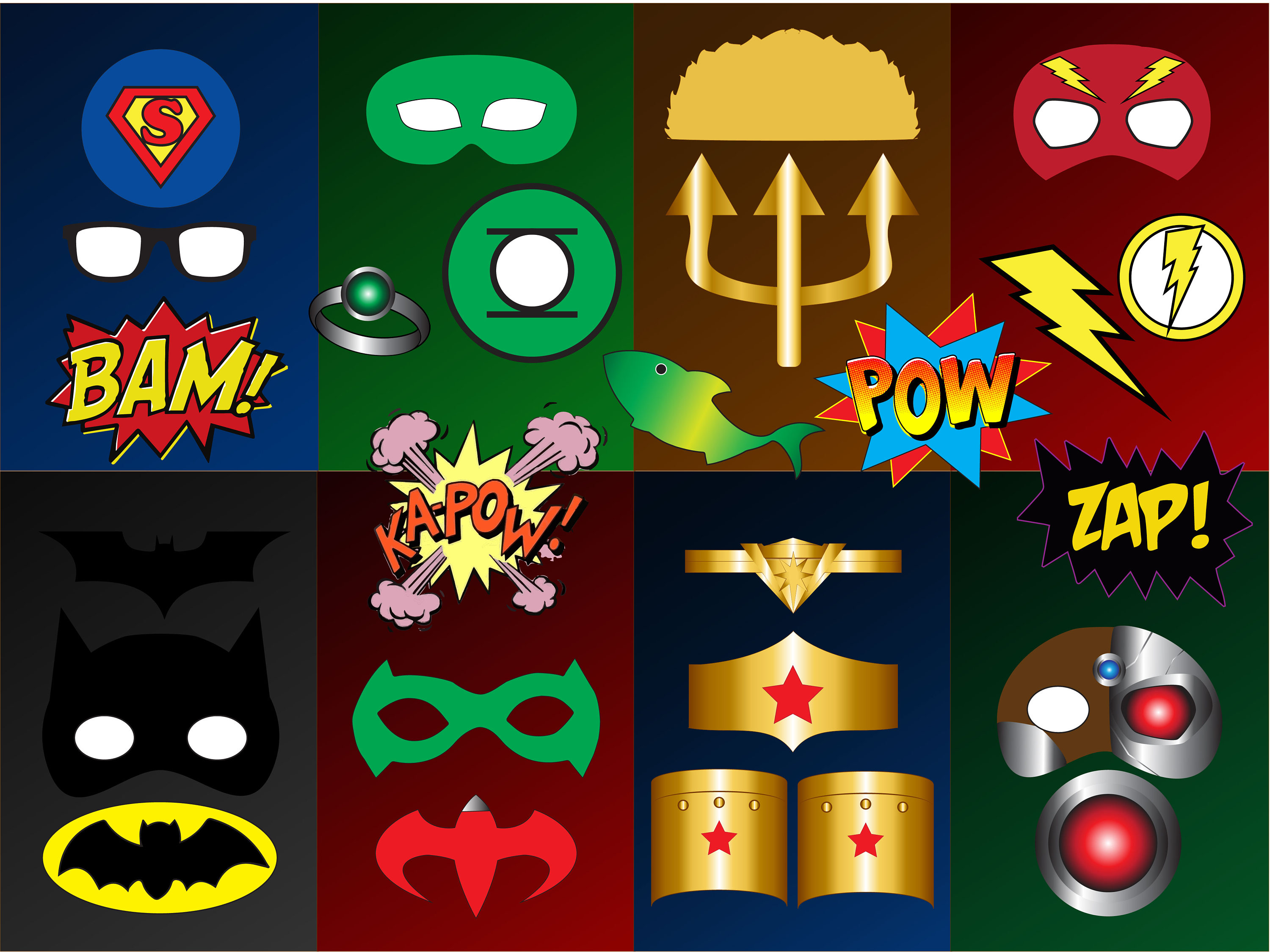 Superhero Photo Booth Props just.leag - Etsy