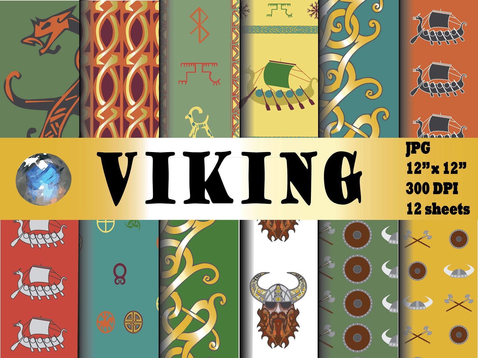 Viking Historic - Digital Paper - Etsy