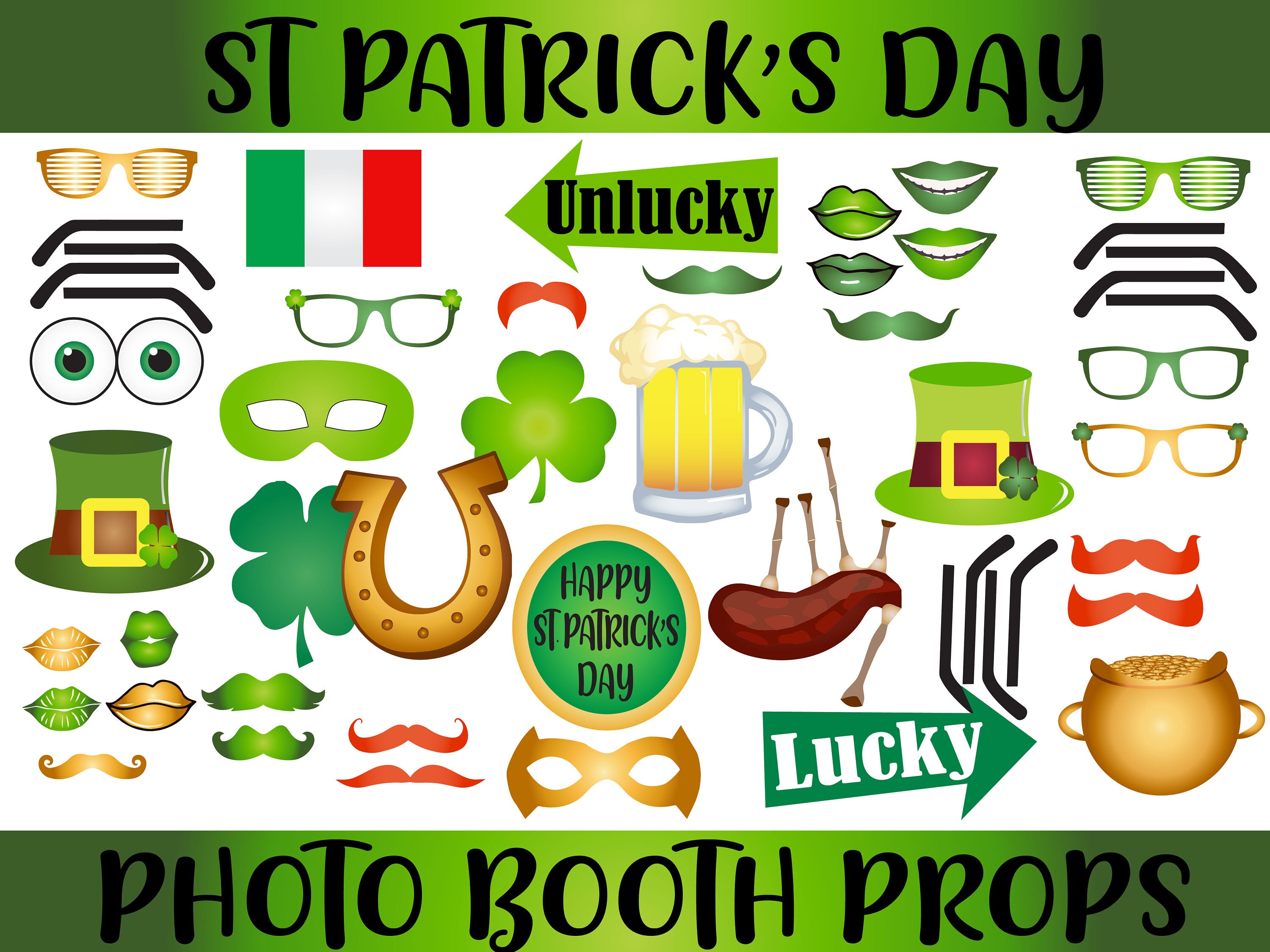 St. Patrick's Day Photo Booth Props - Etsy
