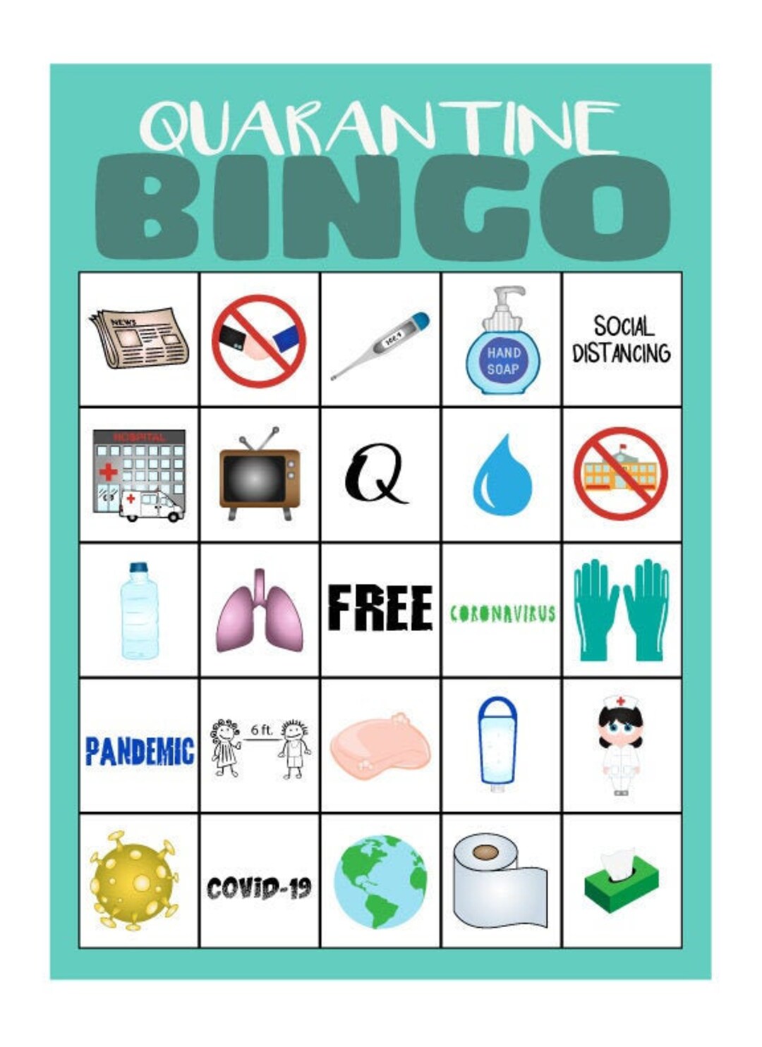 Quarantine Bingo - Etsy