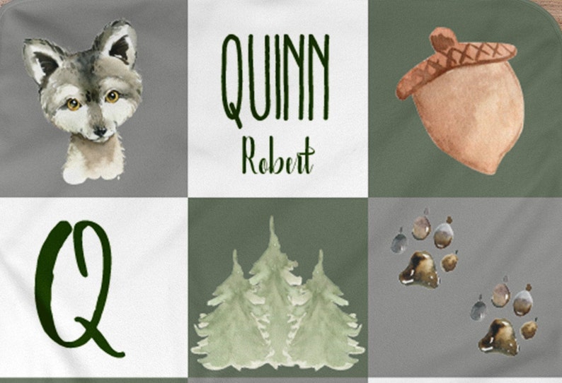 Personalized Woodland Style Forest Animal Baby Boy Name - Etsy