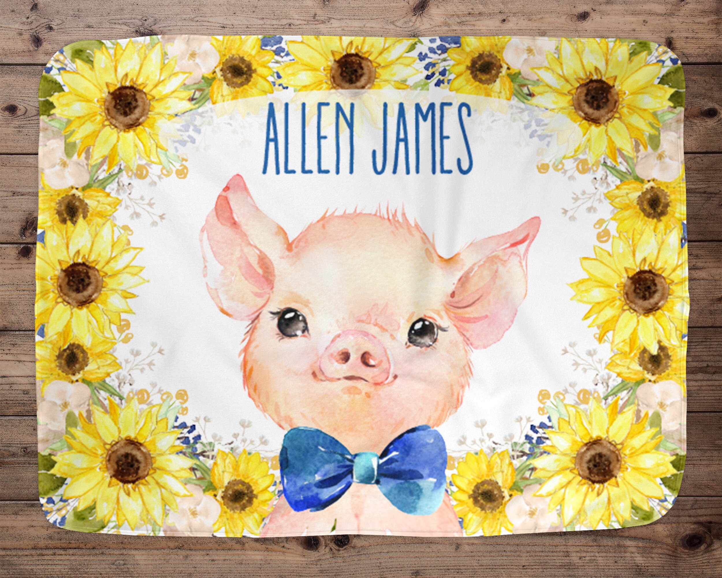 Pig Personalized Baby Boy Blanket Baby Blanket Name Baby | Etsy