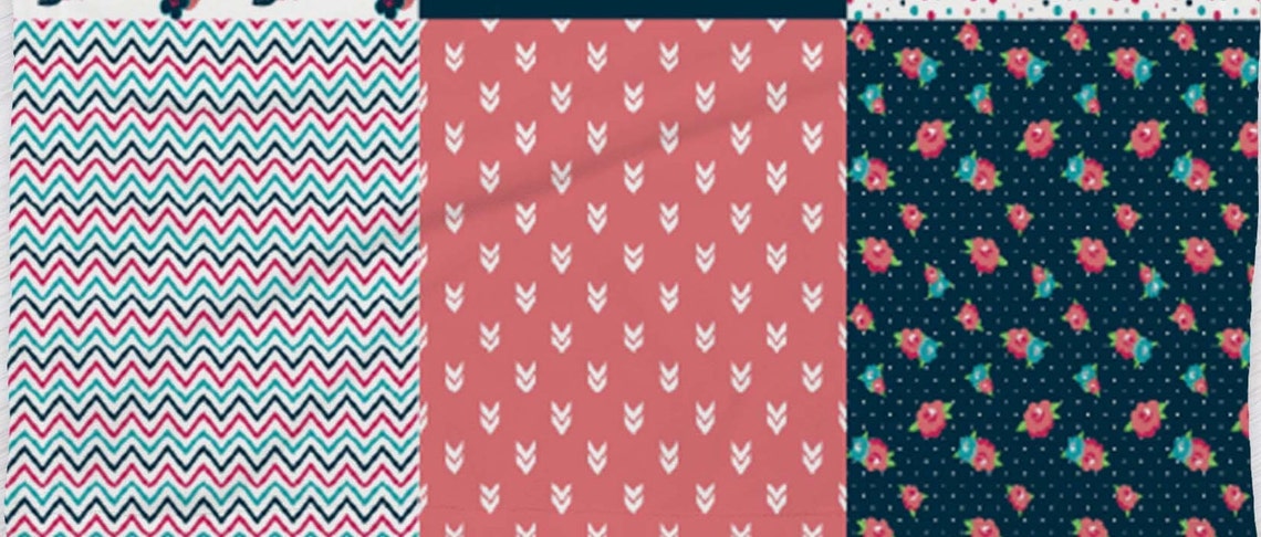 Custom Shabby Chic Floral and Pattern Name Baby Blanket, Navy Baby Gift ...